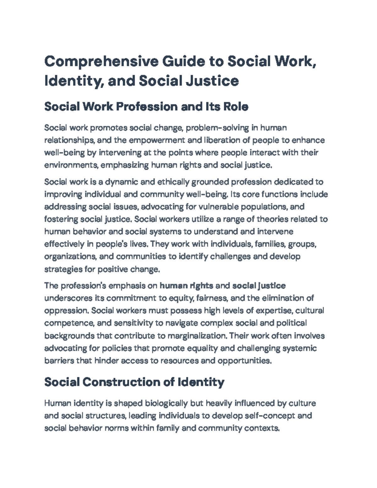 Comprehensive Guide to SWK 101: Identity, Inequality, and Social ...