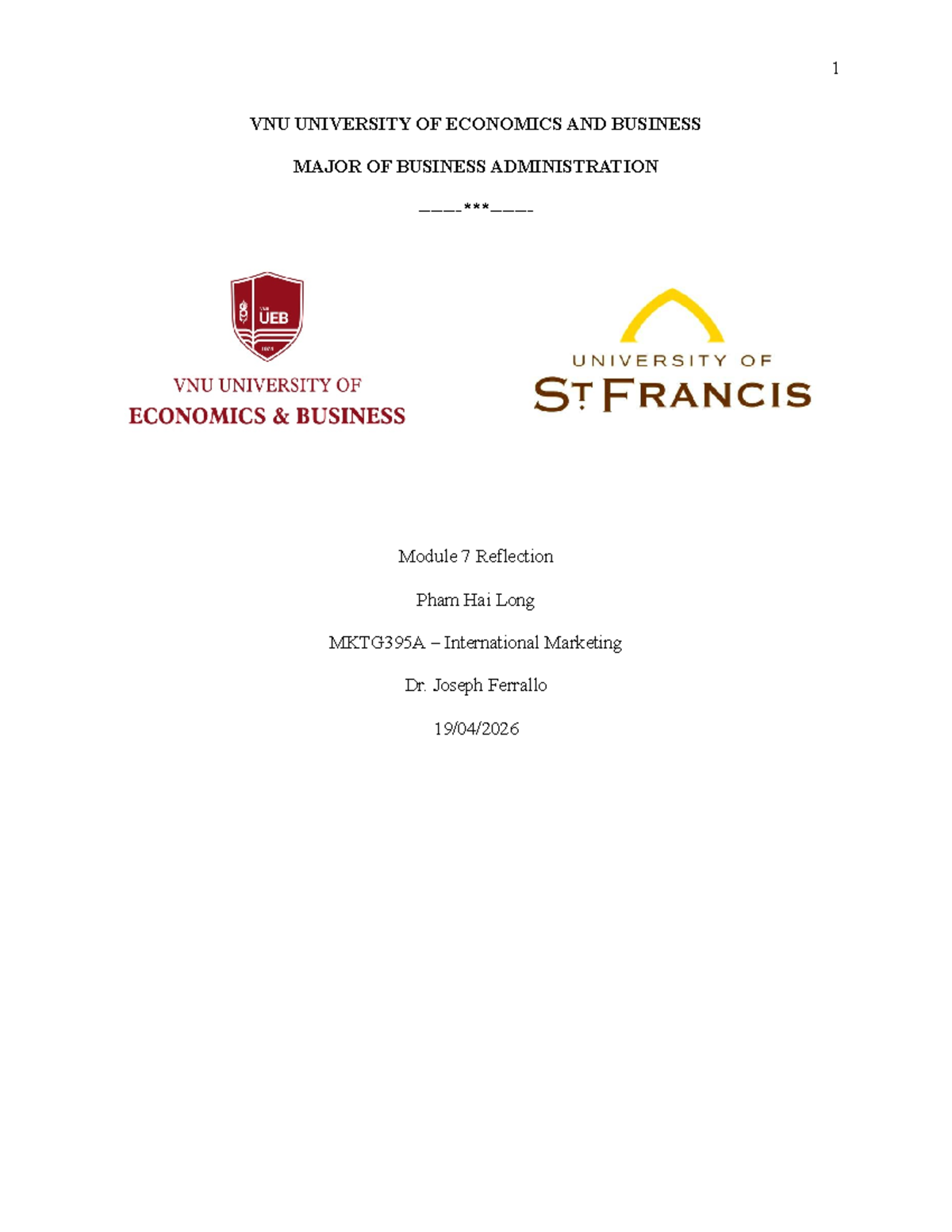 MKTG395A Module 7 Reflection on International Marketing - Studocu