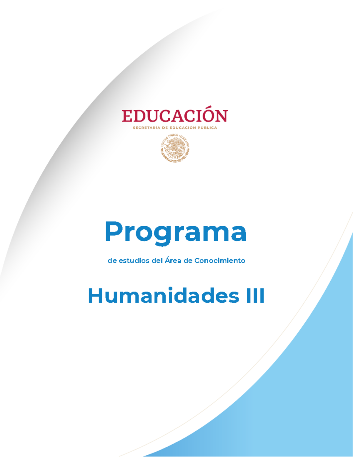 Humanidades III - Programa de Estudio 2023 - Studocu