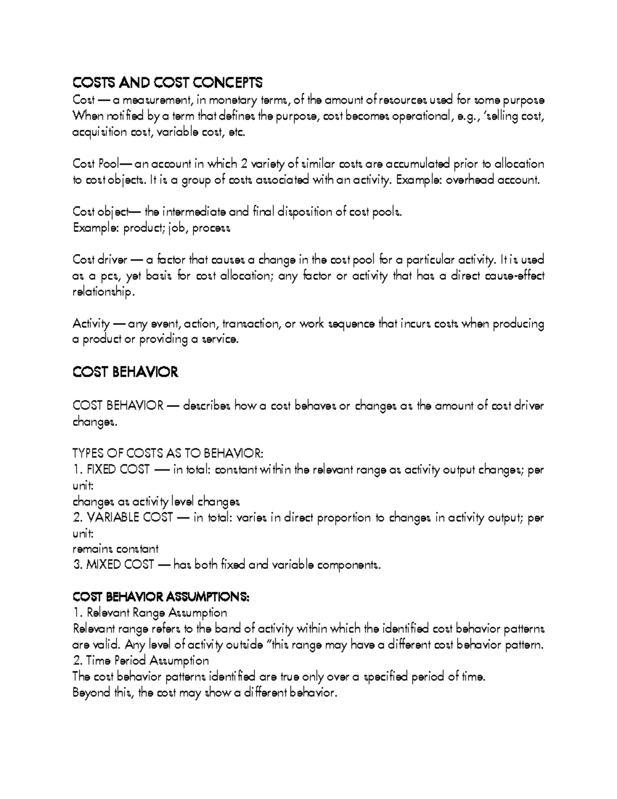 Title: Understanding Costs and Cost Behaviors: Key Concepts Explained ...