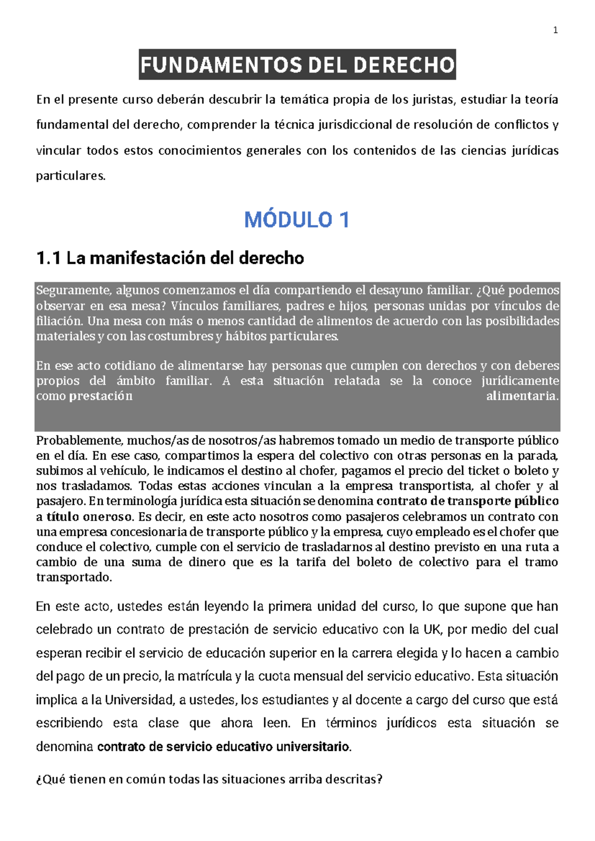 Fundamentos del Derecho - Módulo 1 y 2: Conceptos Clave y Teoría ...