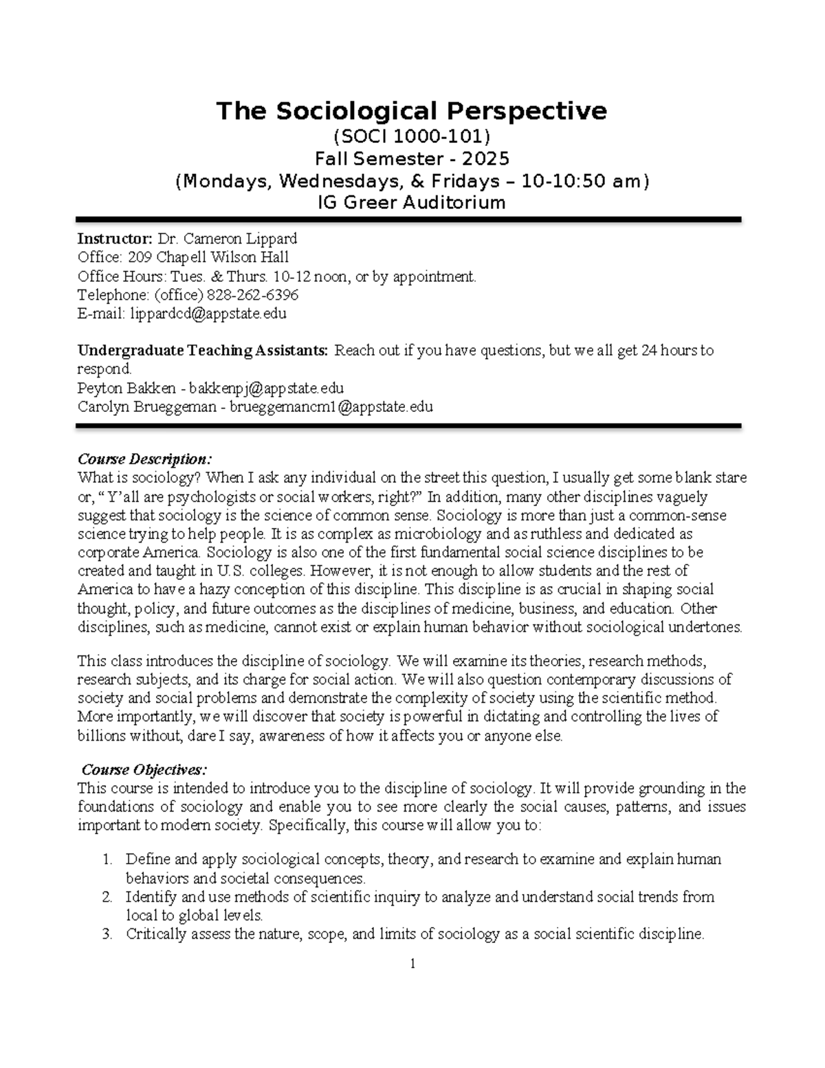 SOCI 1000: Introduction to Sociology Syllabus (Fall 2025) - Studocu