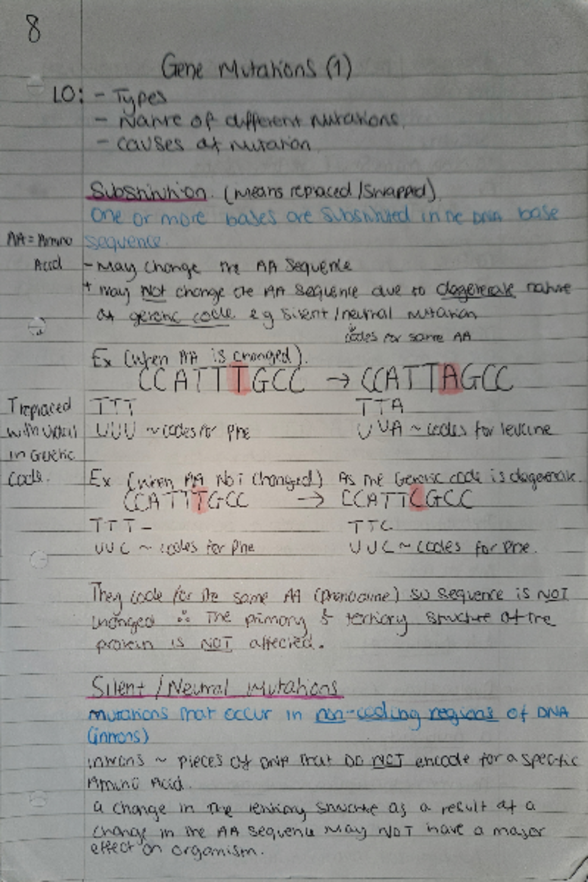 Downloadfile - Gene Mutations (2) Notes all you need to know A2 - 8 ...