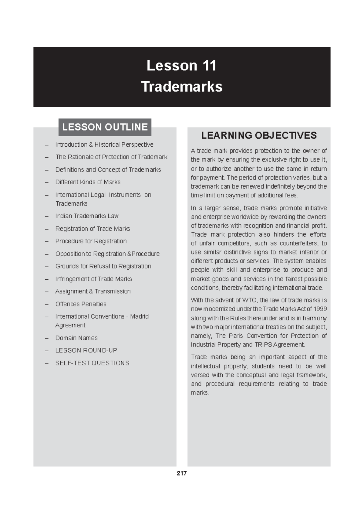 IPR 101: Lesson 11 - Comprehensive Notes on Trademarks Law - Studocu
