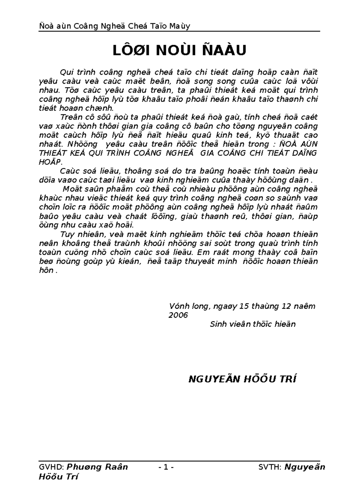 Ñoà aùn Coâng Ngheä Cheá Taïo Maùy: Qui trình và Phân tích Chi tiết ...