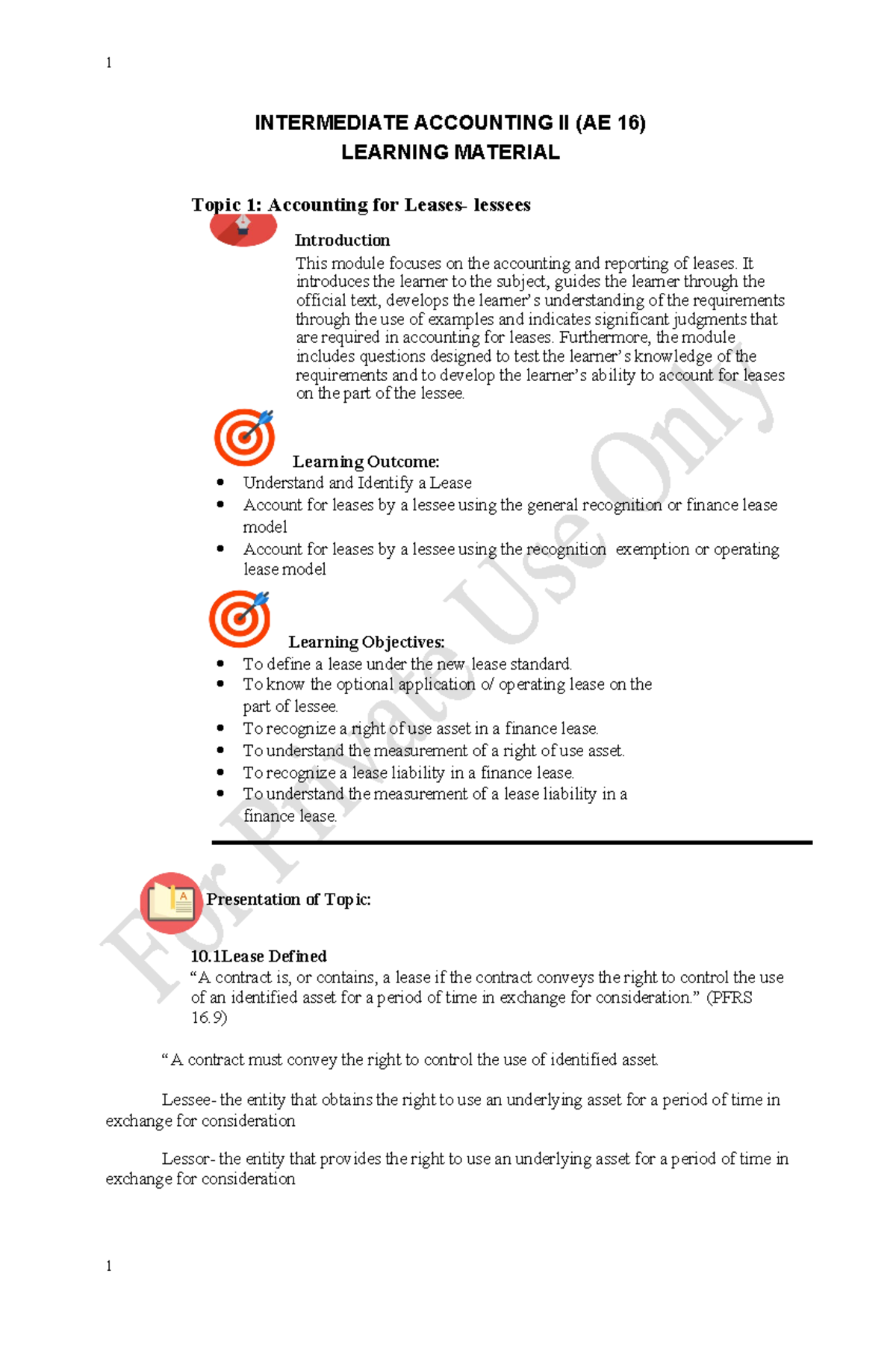 Lease Intermediate Yan Intermediate Accounting Ii Ae 16 Learning