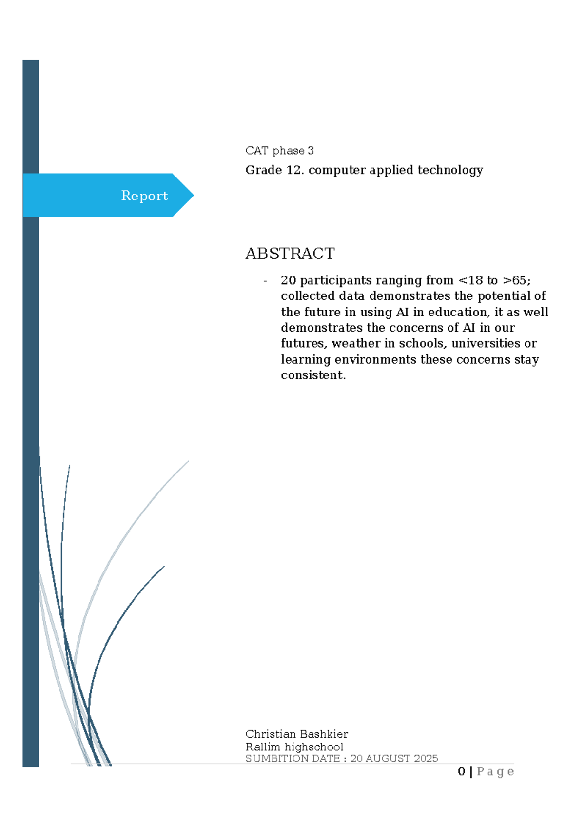 CAT 12 Phase 3 Report: The Impact of AI on Education - Studocu