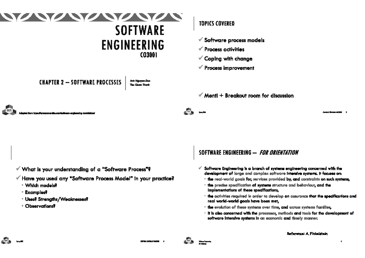 Processes CO3001: Quiz Review on Software Development Concepts - Studocu