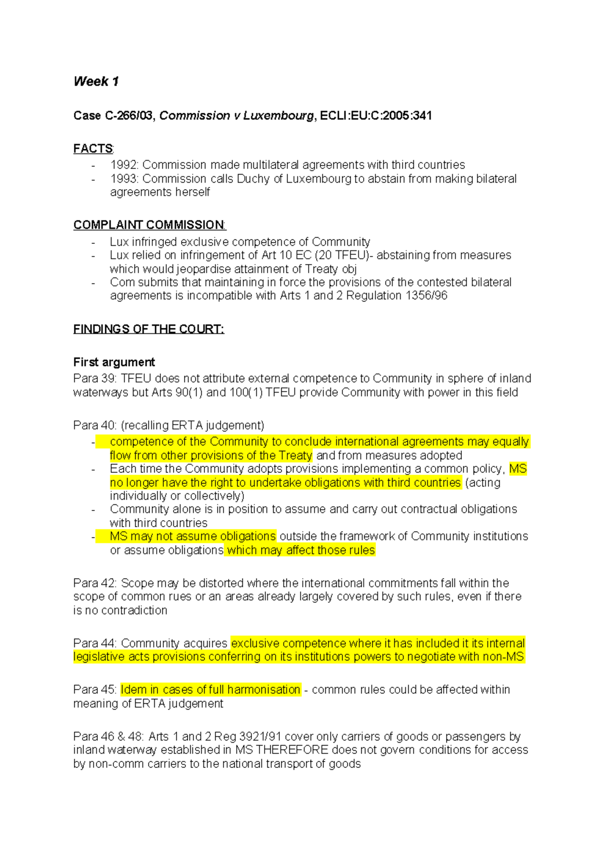 Case Law Analysis: The Union's External Competence - ECLI Cases ...