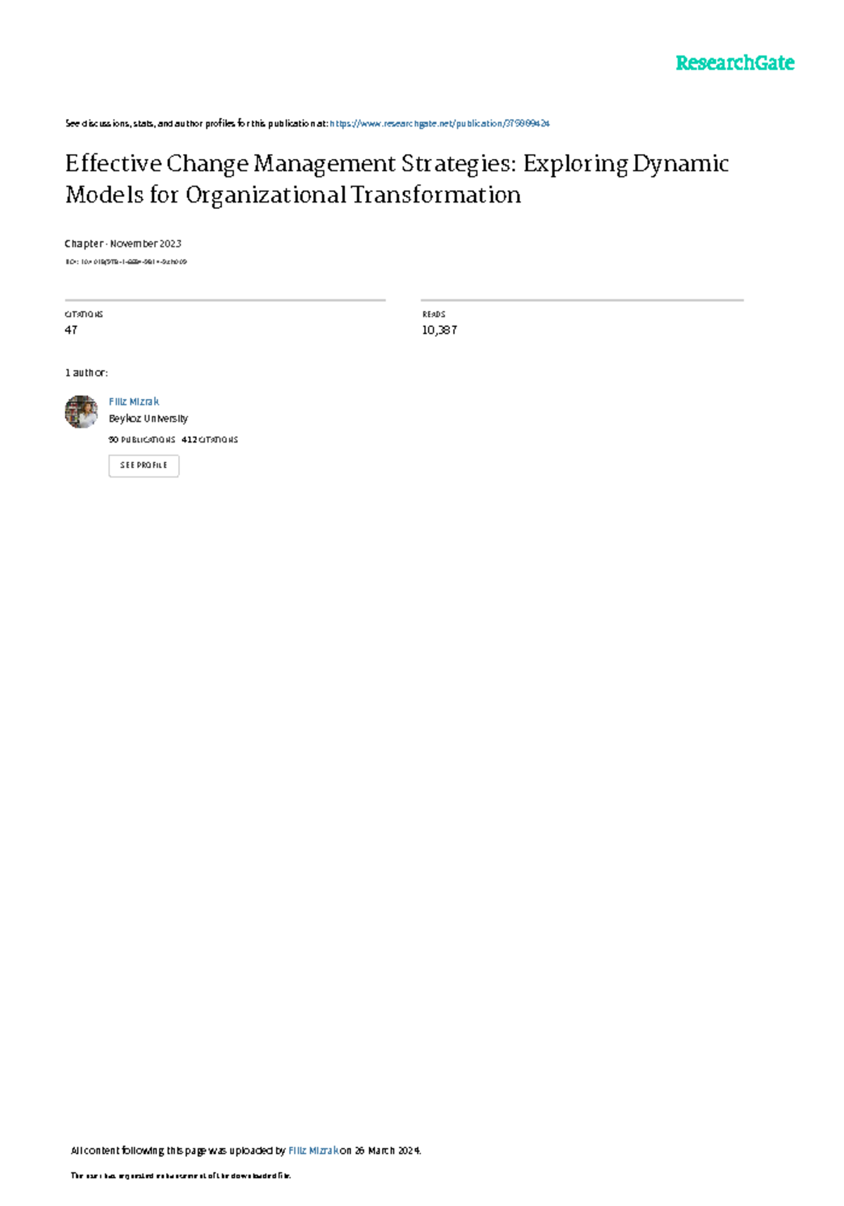 Effective Change Management Strategies: Dynamic Models for Org ...