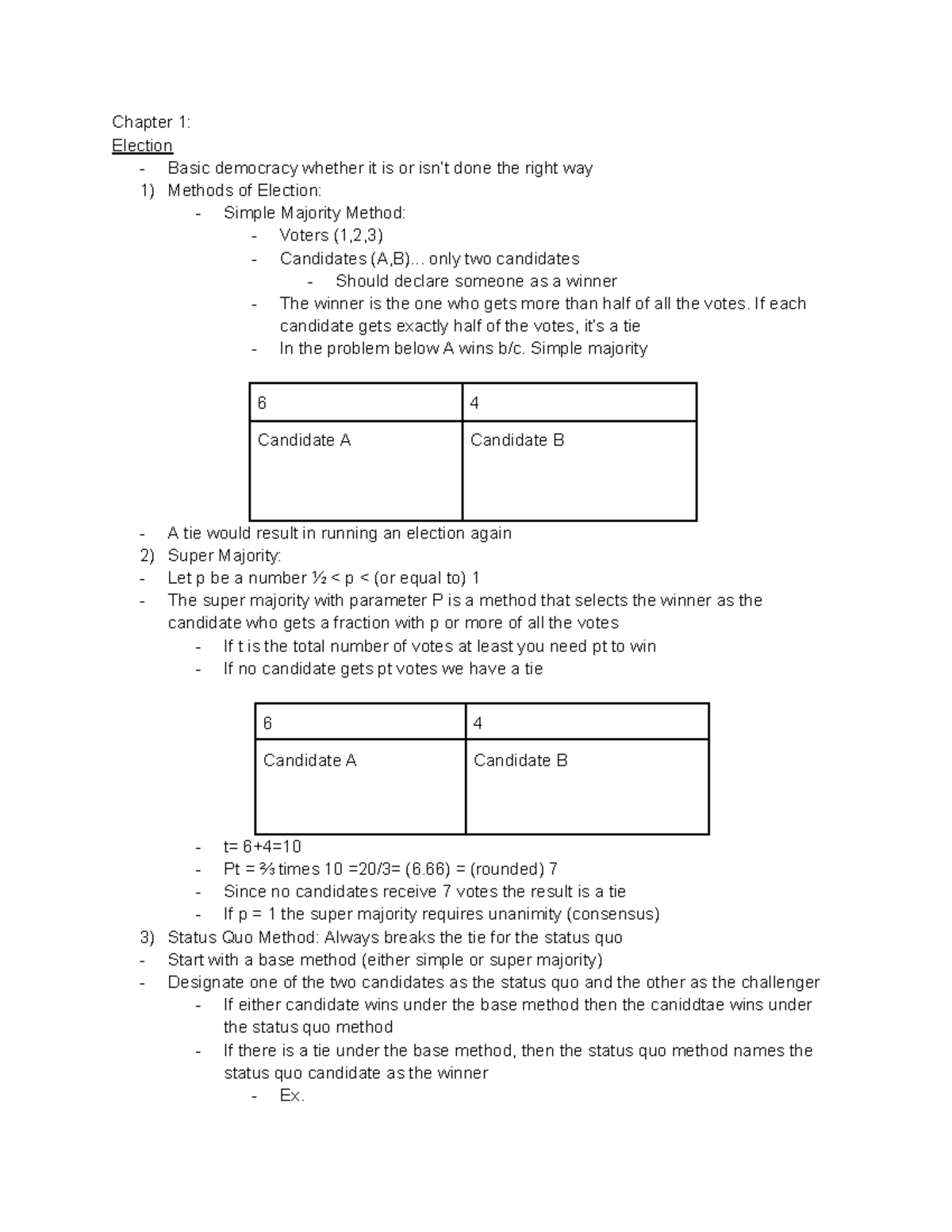 Math & Politics 1007: Chapter 1 - Methods of Election Explained - Studocu