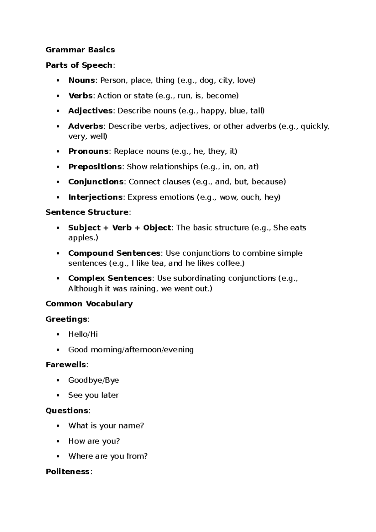 ENG 101: Essential English Language Grammar and Vocabulary Cheat Sheet ...