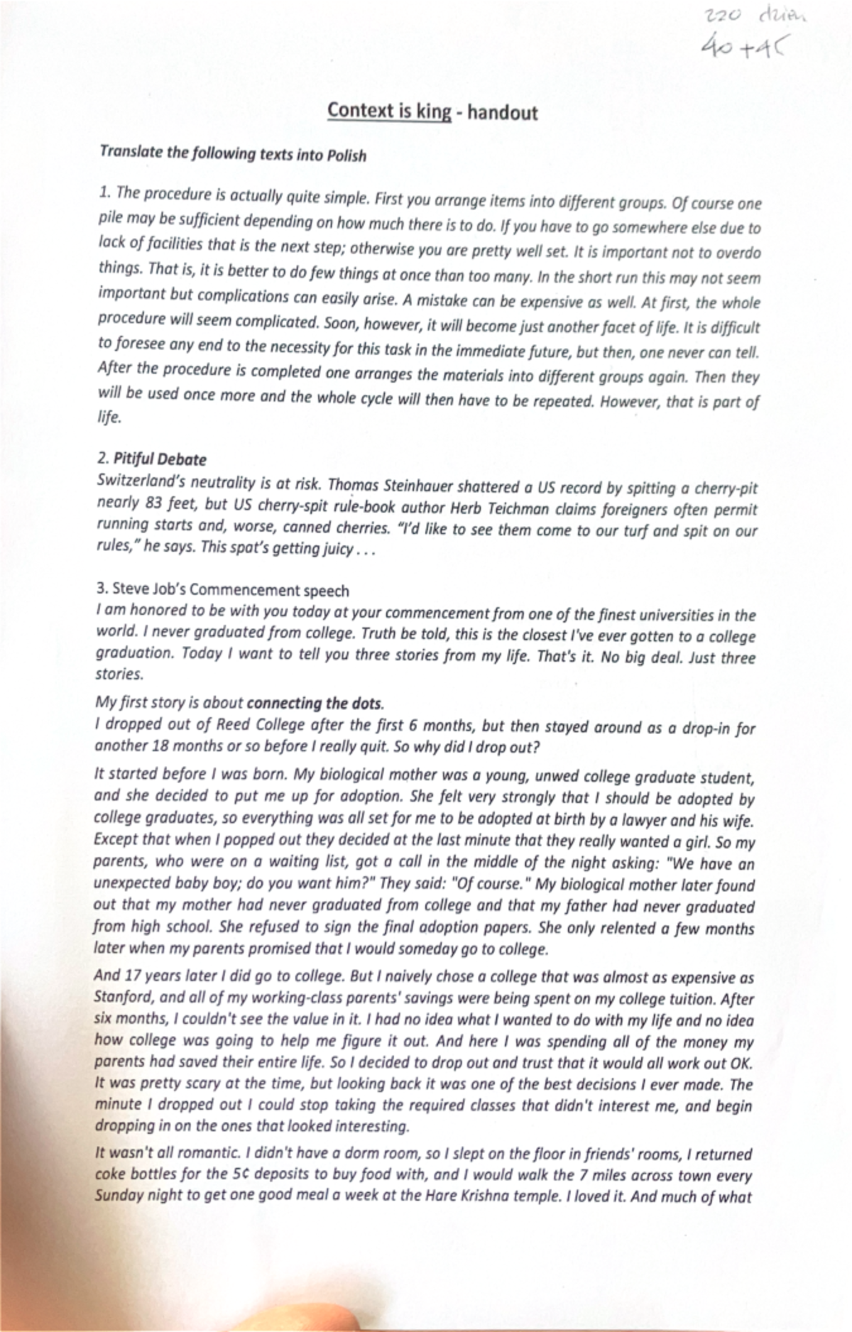 Context is king handout - The procedure is actually quite simple. First ...