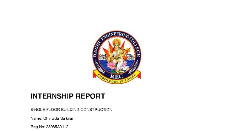 CIVIL 101: Internship Report on Building Construction Process - Studocu