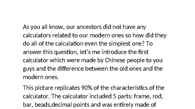 The Evolution of Calculators: From Abacus to Modern Devices - Studocu