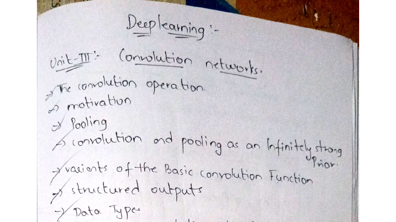 DL Unit-3: Convolutional Networks and Pooling Techniques - Studocu