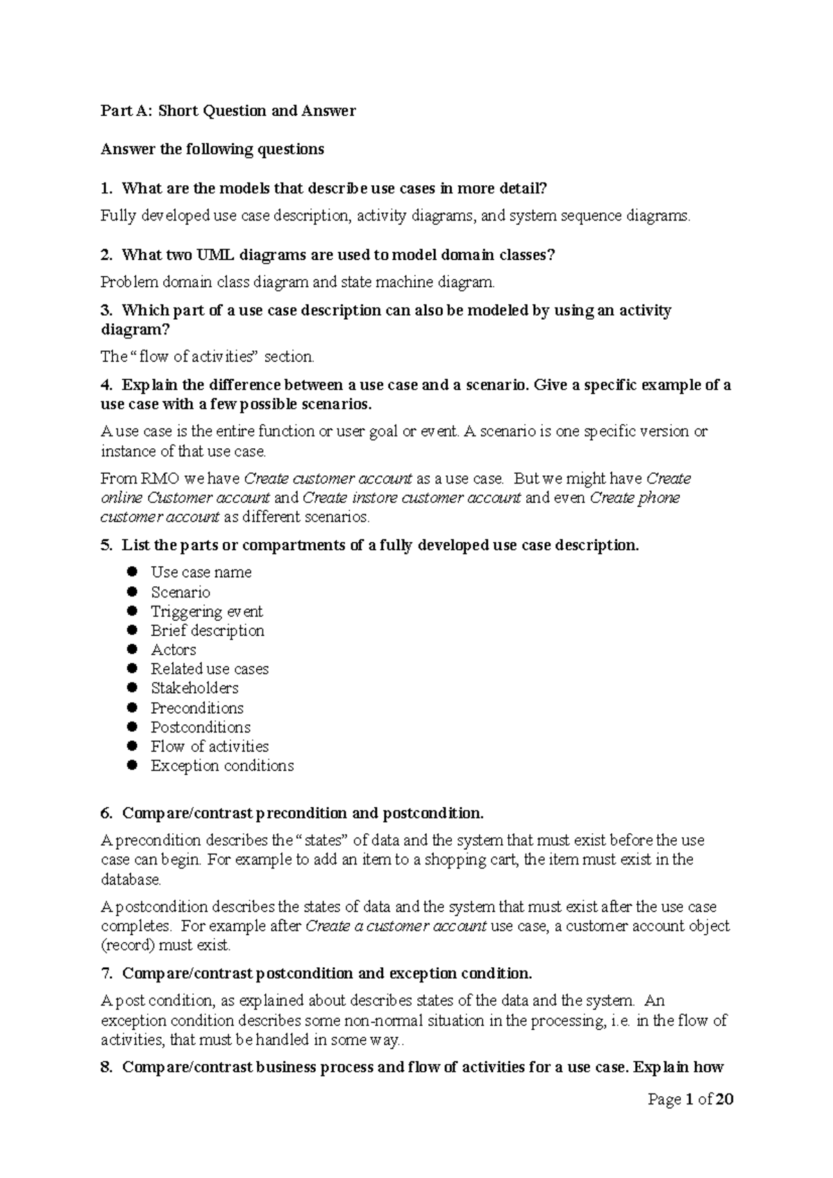 Exam 2015, questions and answers - Part A: Short Question and Answer Answer the following ...