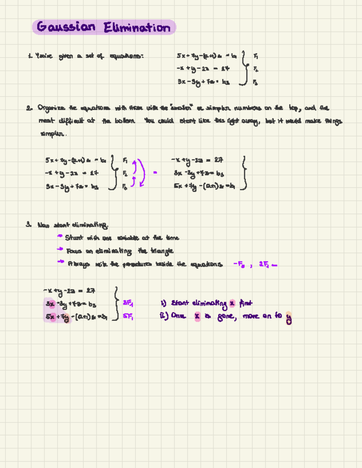 Gaussian elimination summary - Matrix Analysis and Optimization - RUG ...