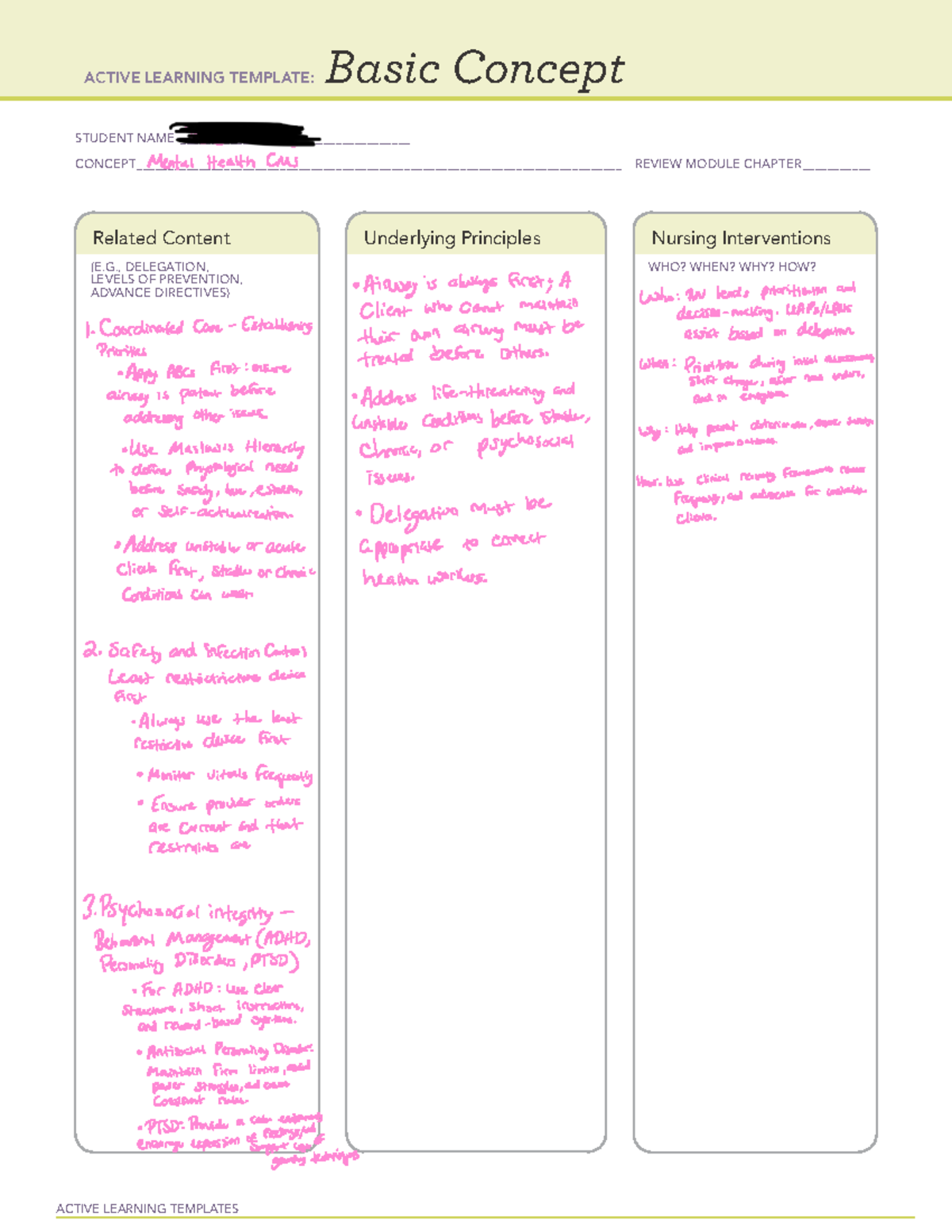 MH CMS Lecture Notes: Active Learning Template on Mental Health ...