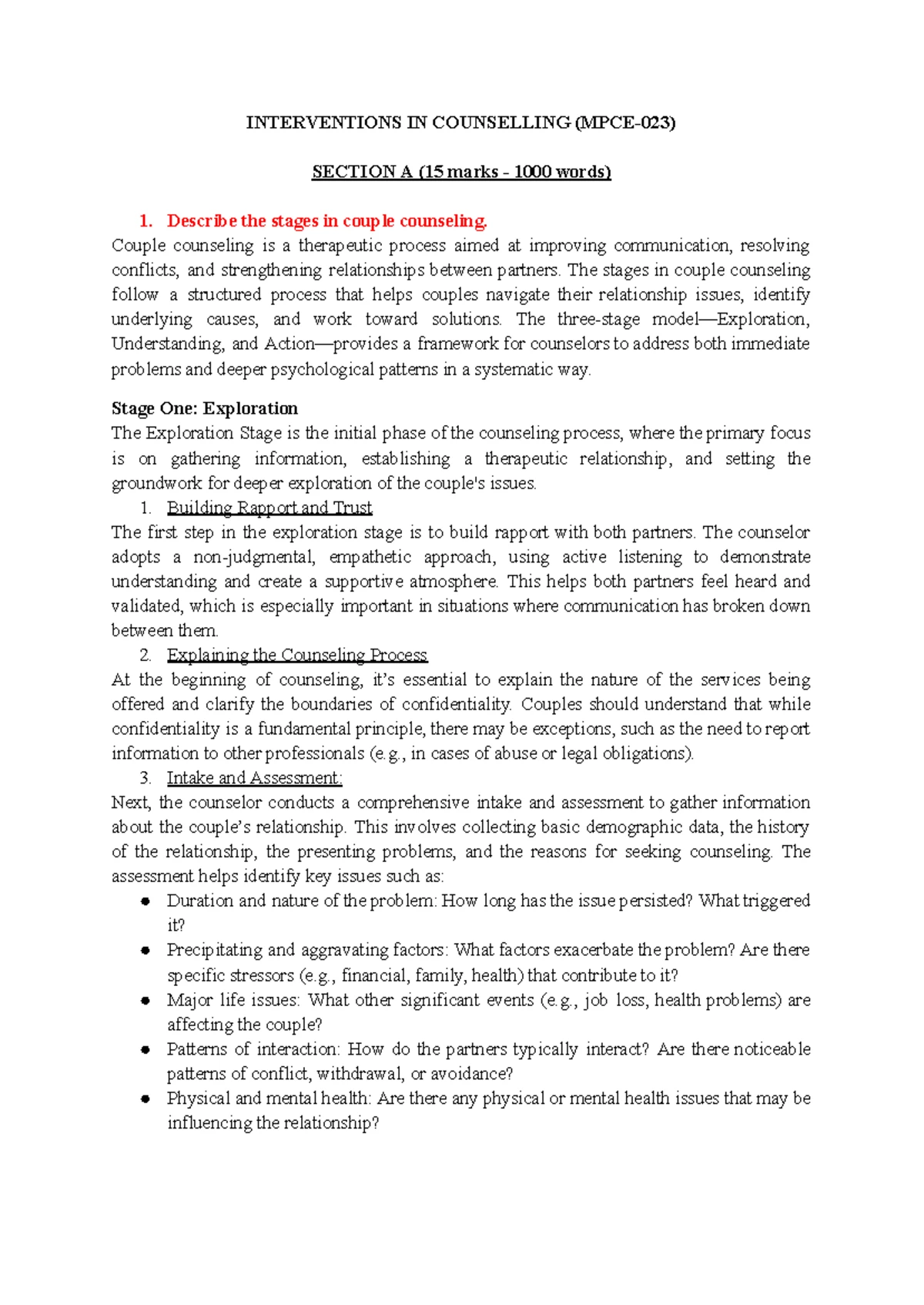 MAPC Assignments 2nd Year 2024-2025 - M. PSYCHOLOGY SECOND YEAR COURSES ...