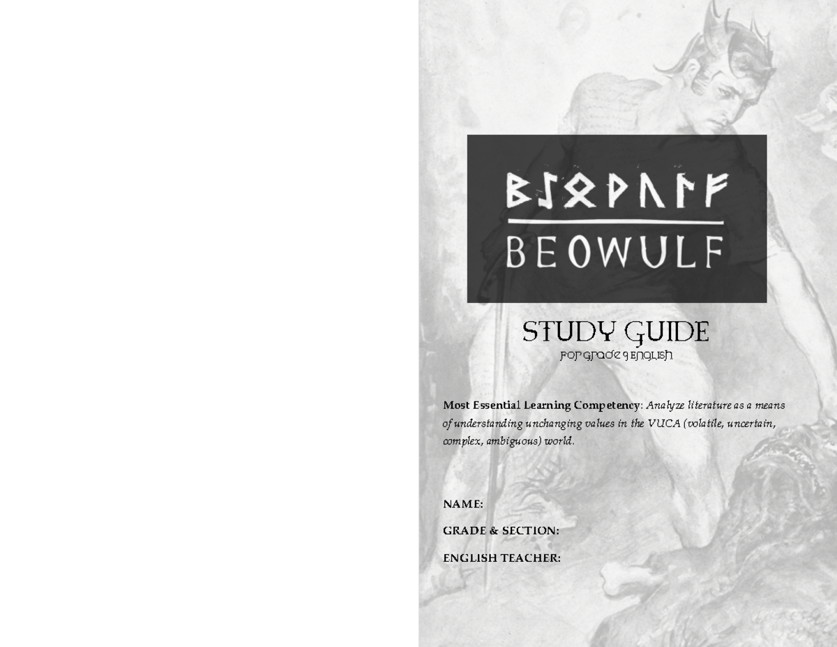 Beowulf Study Guide for Grade 9 English: Key Themes & Analysis - Studocu