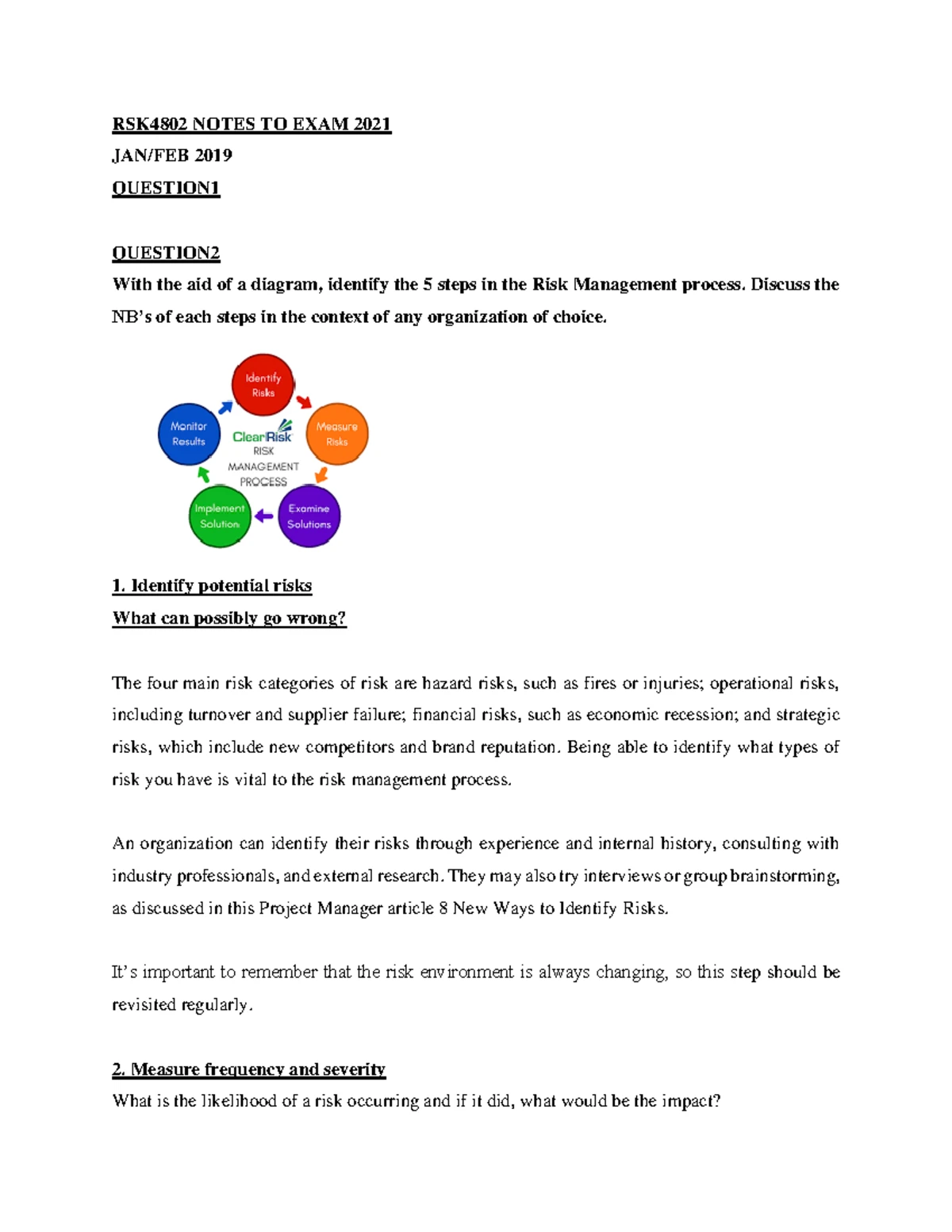 Risk Management Chapter 1 - AC Valsamakis, RW Vivian, GS du Toit, J ...