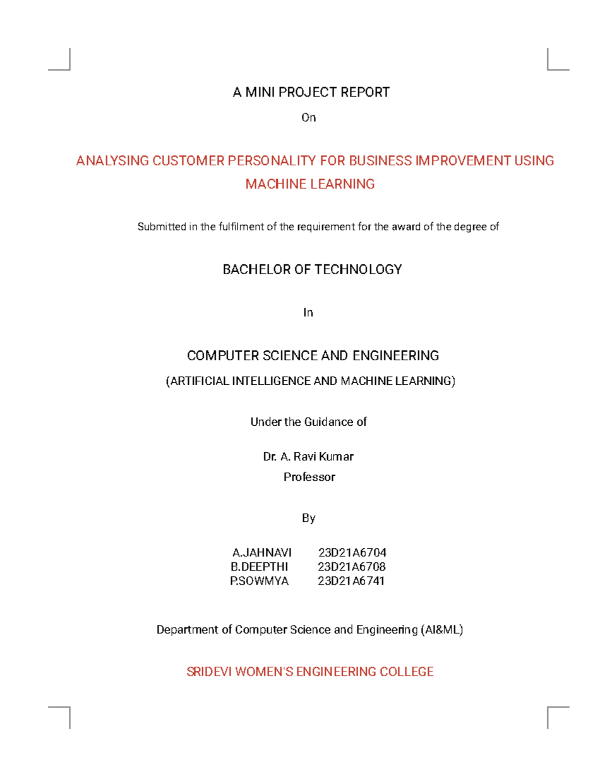 CSDA10 Mini Project Report: Analyzing Customer Personality with ML ...
