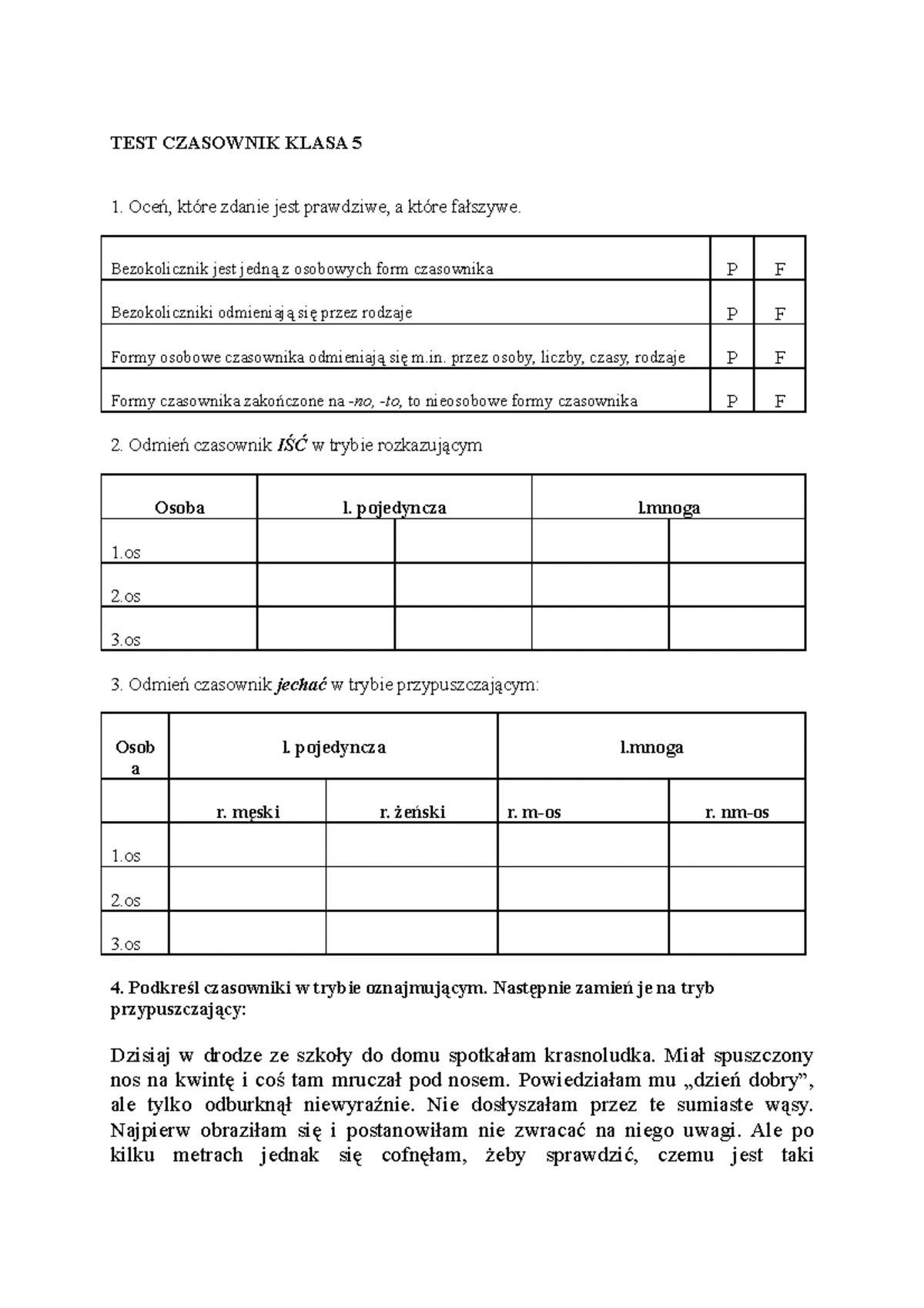 2 Test - AB - Krajobrazy Polski cz 1 - Test A imię i nazwisko klasa ...