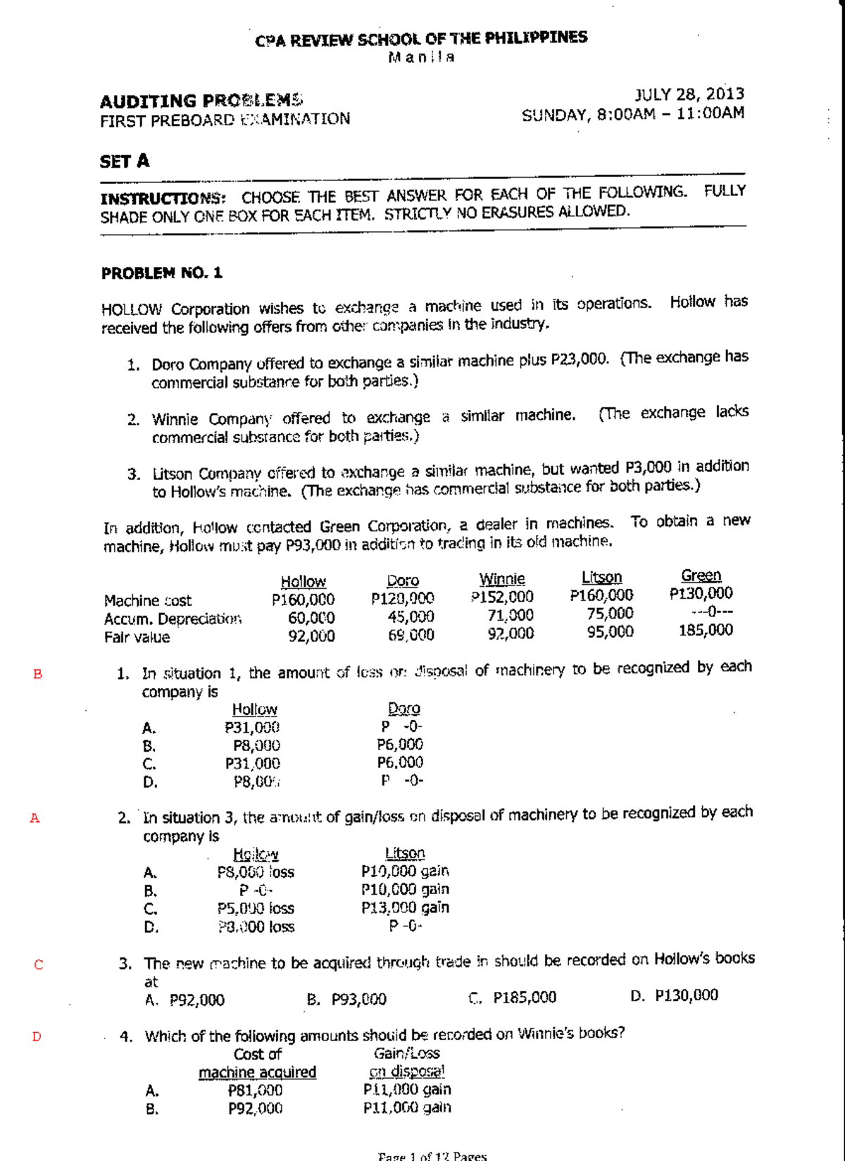 CPAR Auditing Practical - CPA REVIEW ScHCICIt OF TFIE PHILIPPINES Mani ...