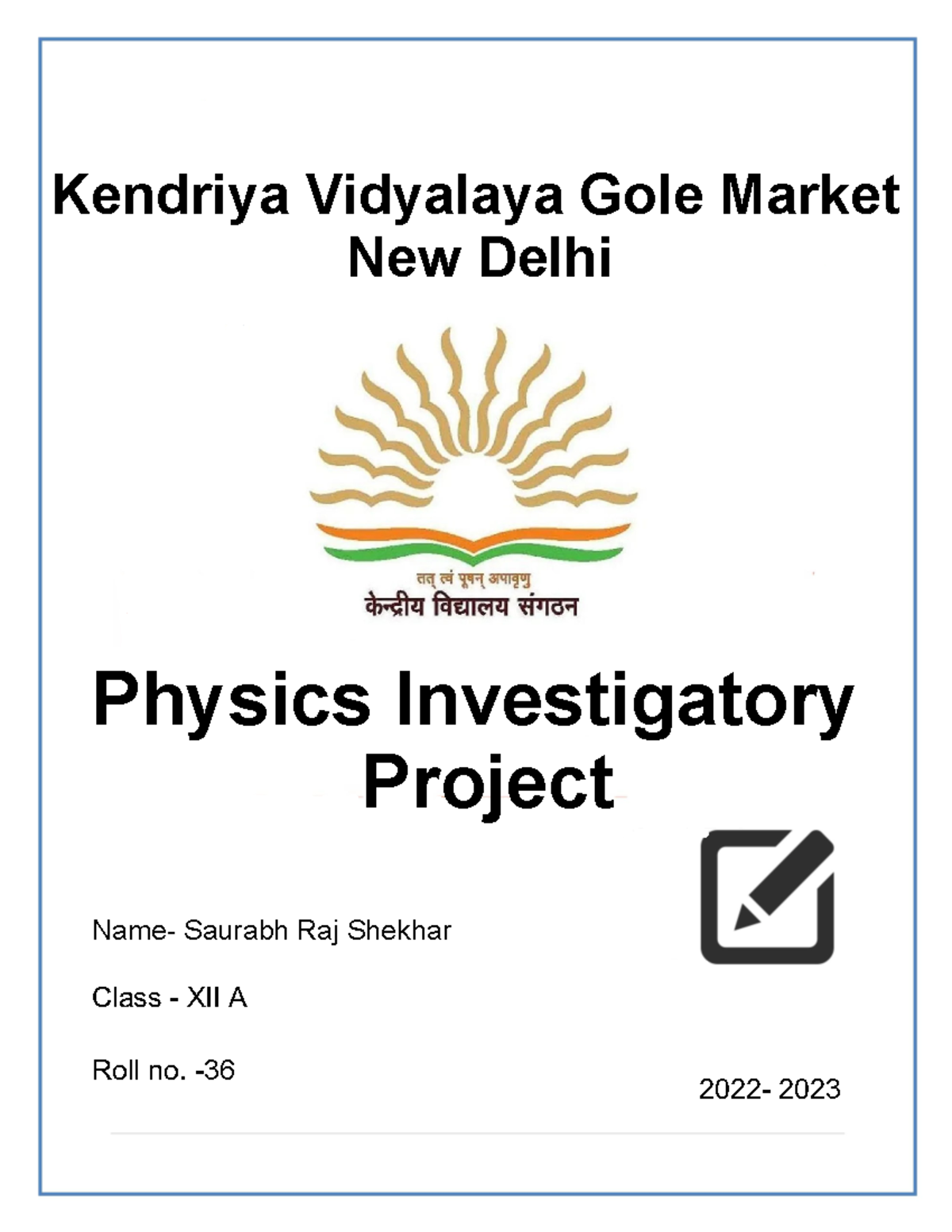 Electromagnetic Induction Investigatory Project for Class XII A - Studocu