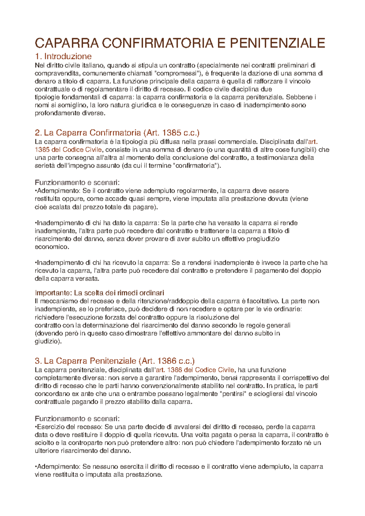 CAPARRA CONFIRMATORIA E PENITENZIALE: Analisi e Funzioni nel Diritto ...