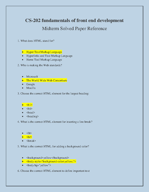 Fundamentals of Front End Development - CS202 - VU - Studocu