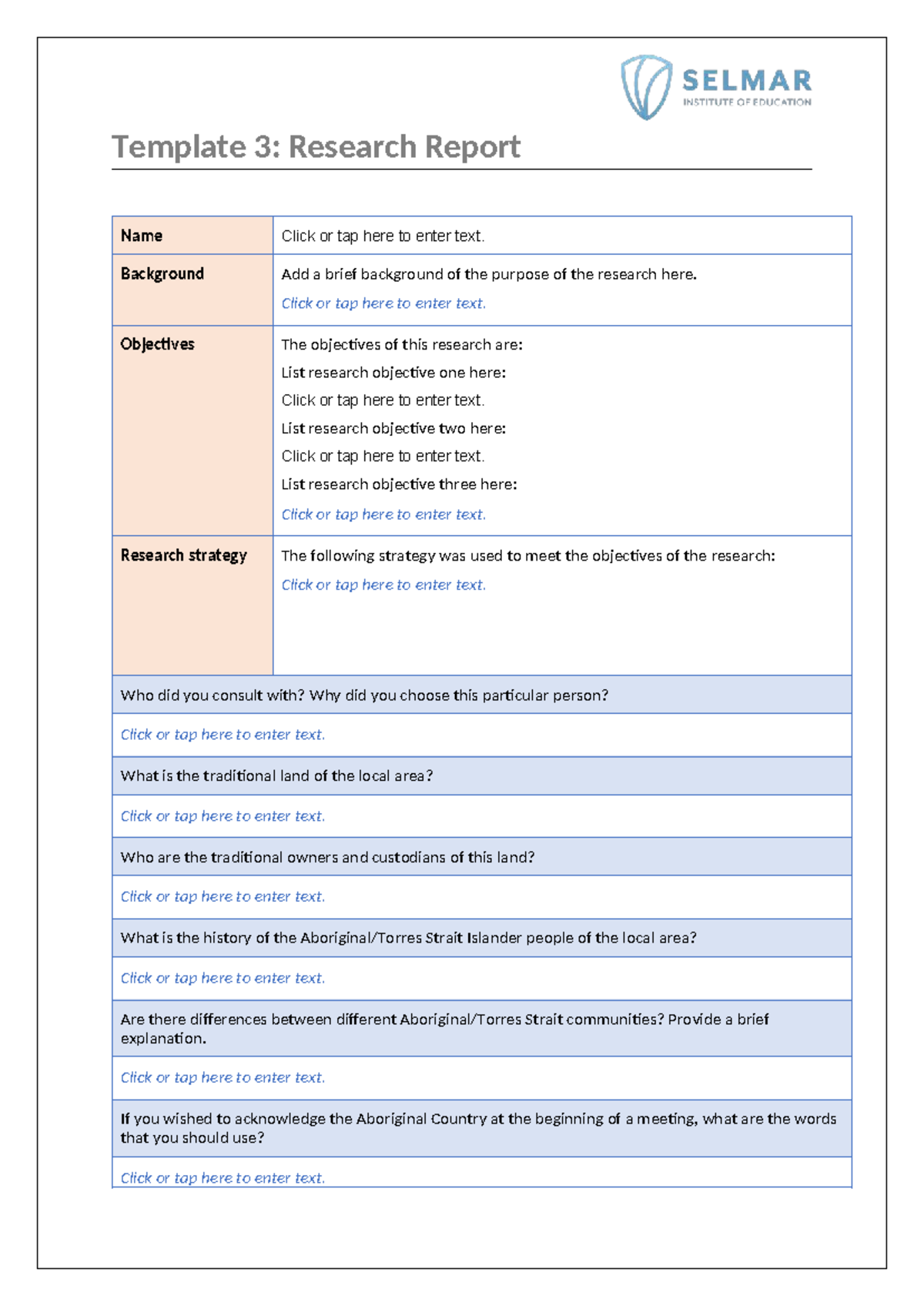 CHC43015 WM M6 Research Report Template and Guidelines - Studocu