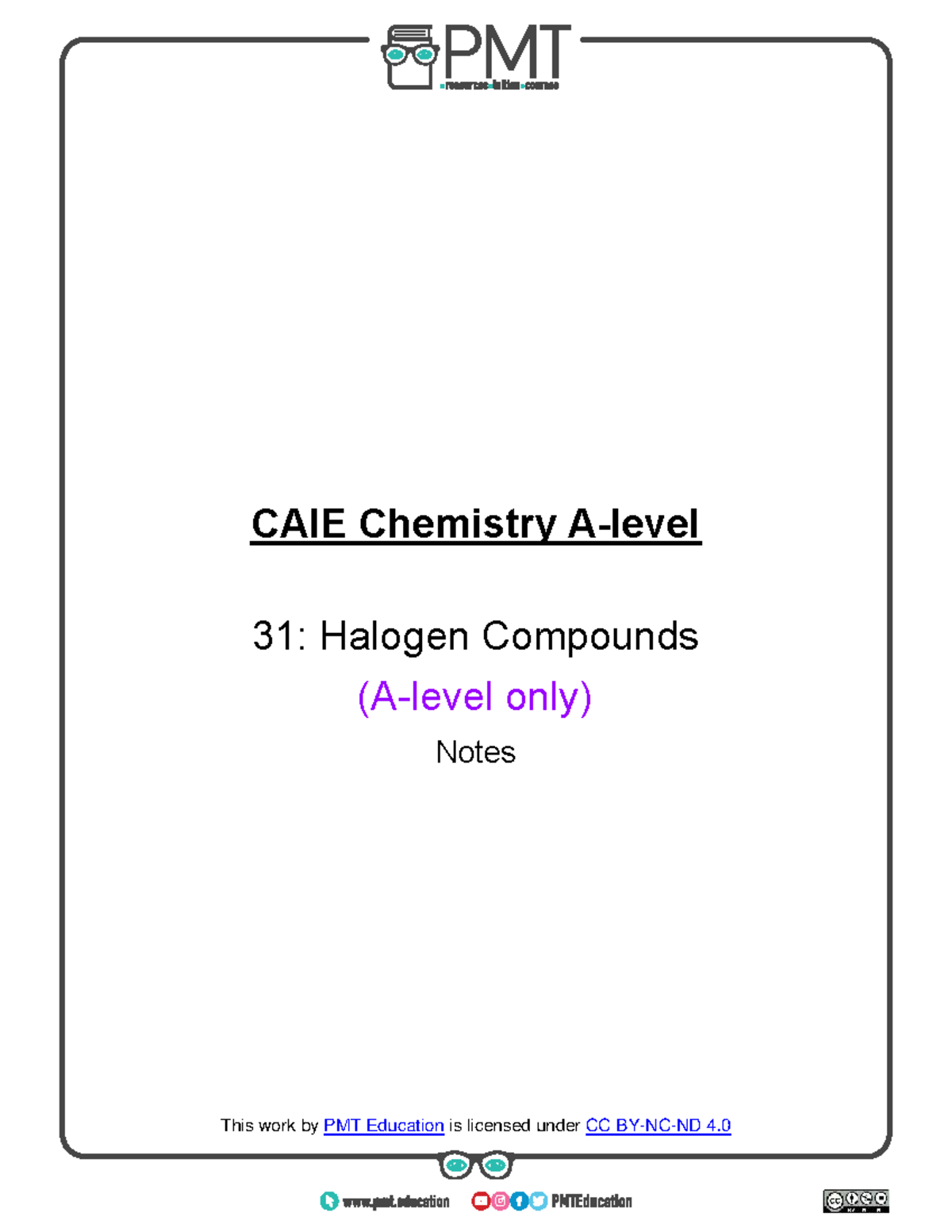 CAIE Chemistry 31: Halogen Compounds Study Notes - Studocu
