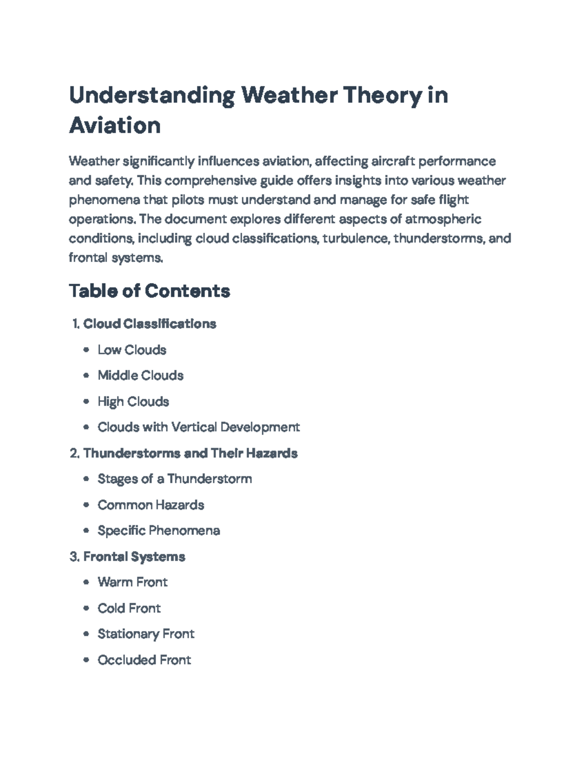 Understanding Weather Theory in Aviation: Essential Insights for Pilots ...