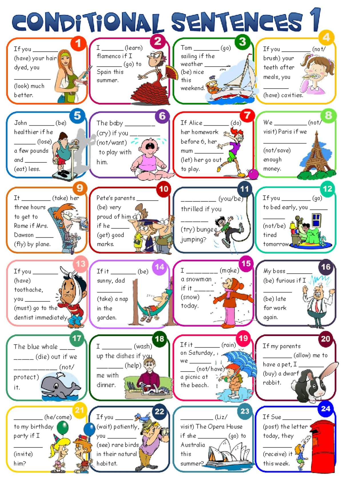 Conditional Sentences Type 1: Fun Activities & Grammar Drills (48842 ...