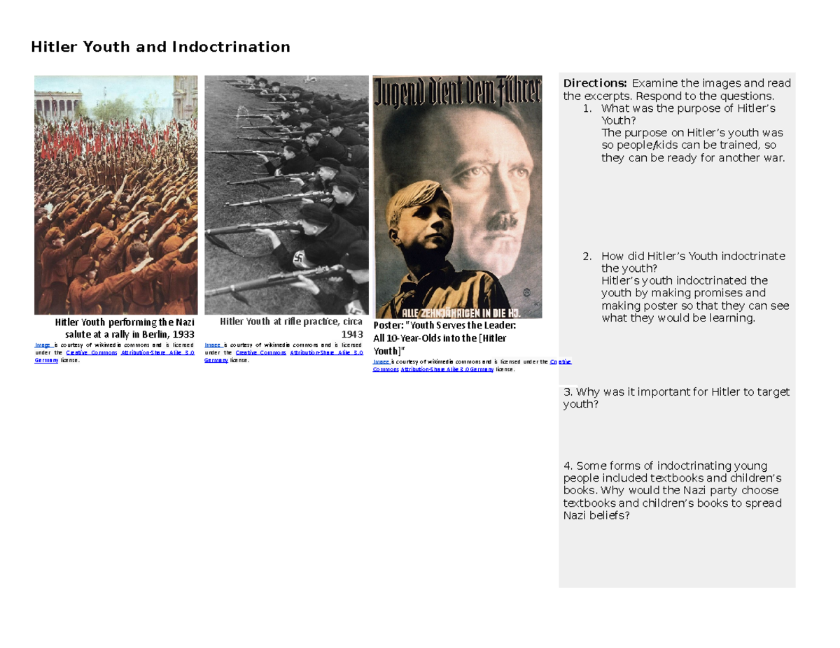 Rise of Hitler and Nazi Germany - Hitler Youth and Indoctrination ...