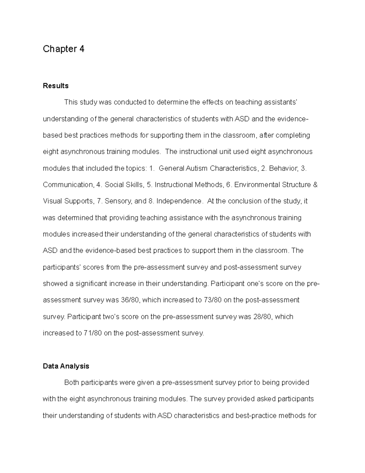 Capstone Task 4 - Enhancing TAs' Understanding of ASD Characteristics ...