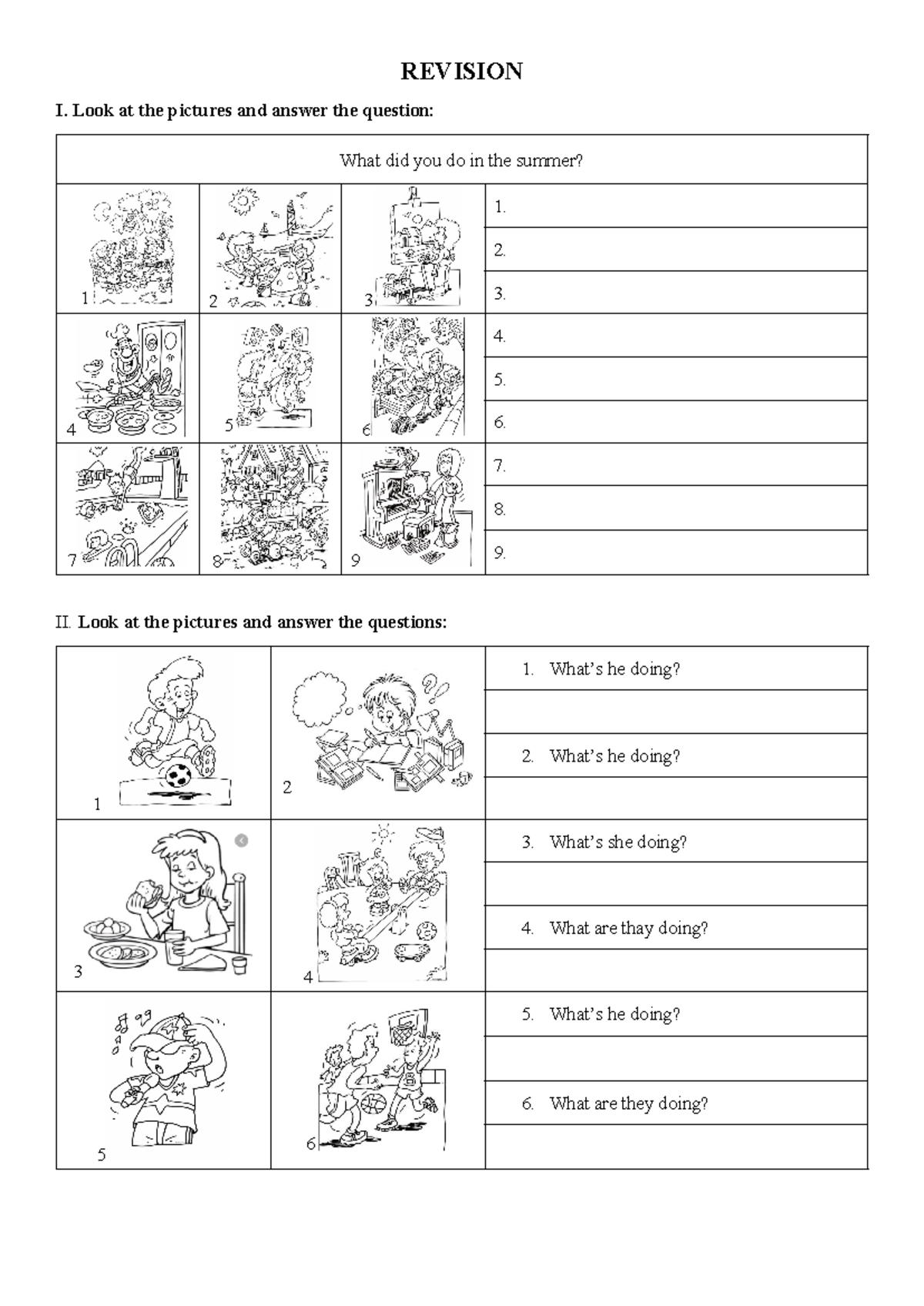 Rev. Unit 1 & 2 - Summer Activities & Questions - Studocu