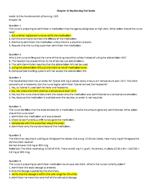 Chapter 4 practice questions - Chapter 4: Clinical Judgment in Nursing Answers for Review ...