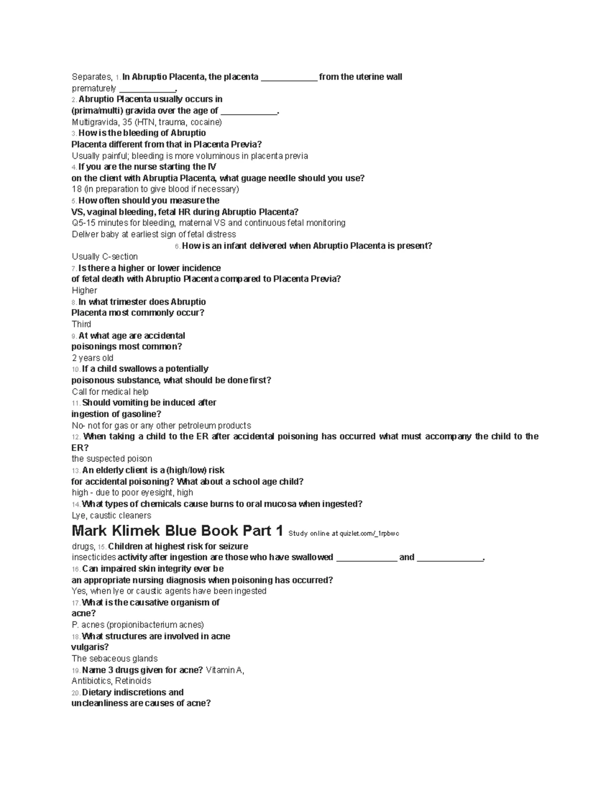 Postpartum Care HESI Questions for Maternity Clients - Studocu
