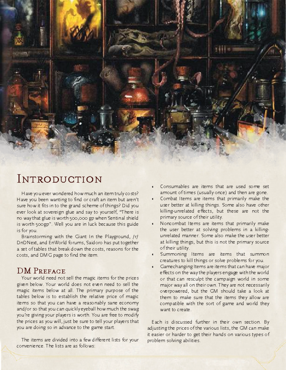 Sane Magical Prices Guide for DnD (DMG Reference) - Studocu