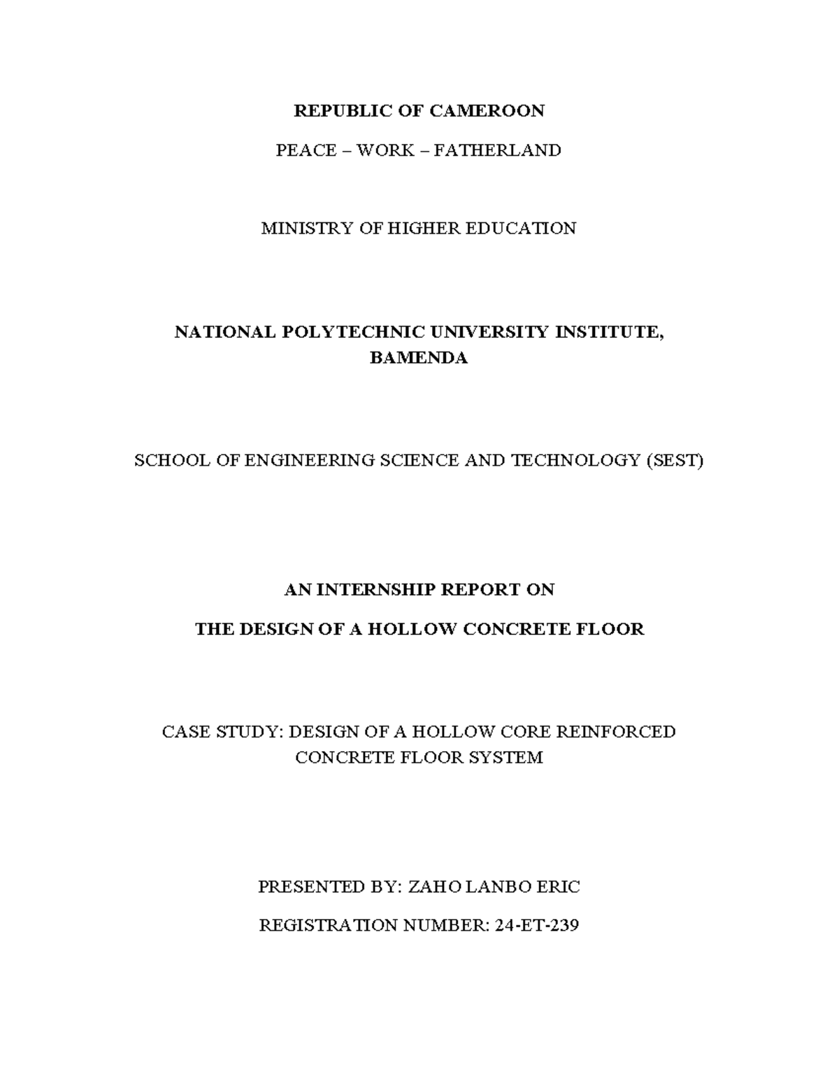 NPUI HND Internship Report: Design of Hollow Concrete Floor System ...