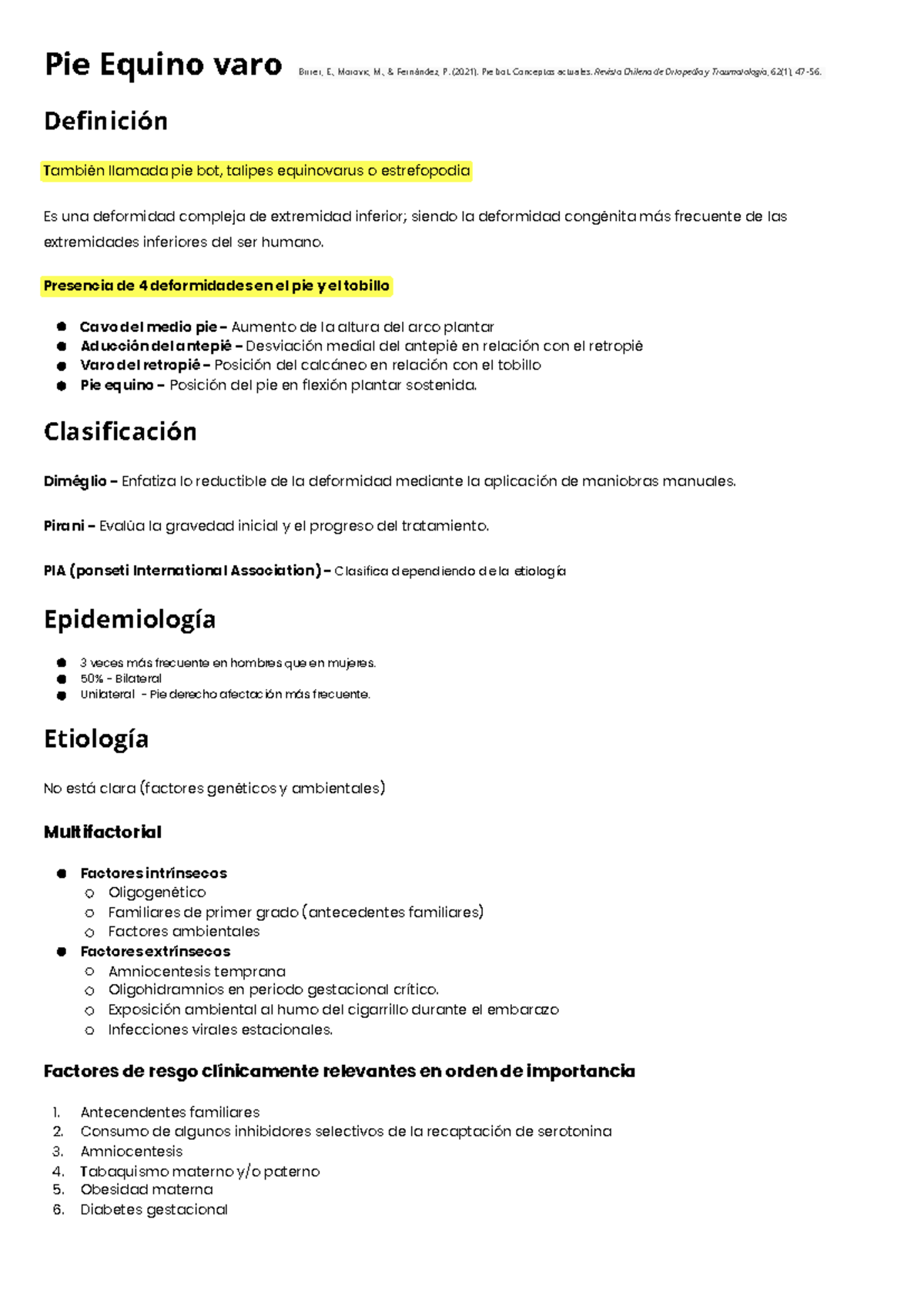 Pie Equino Varo y Pie Plano Valgo: Conceptos y Clasificación - Studocu