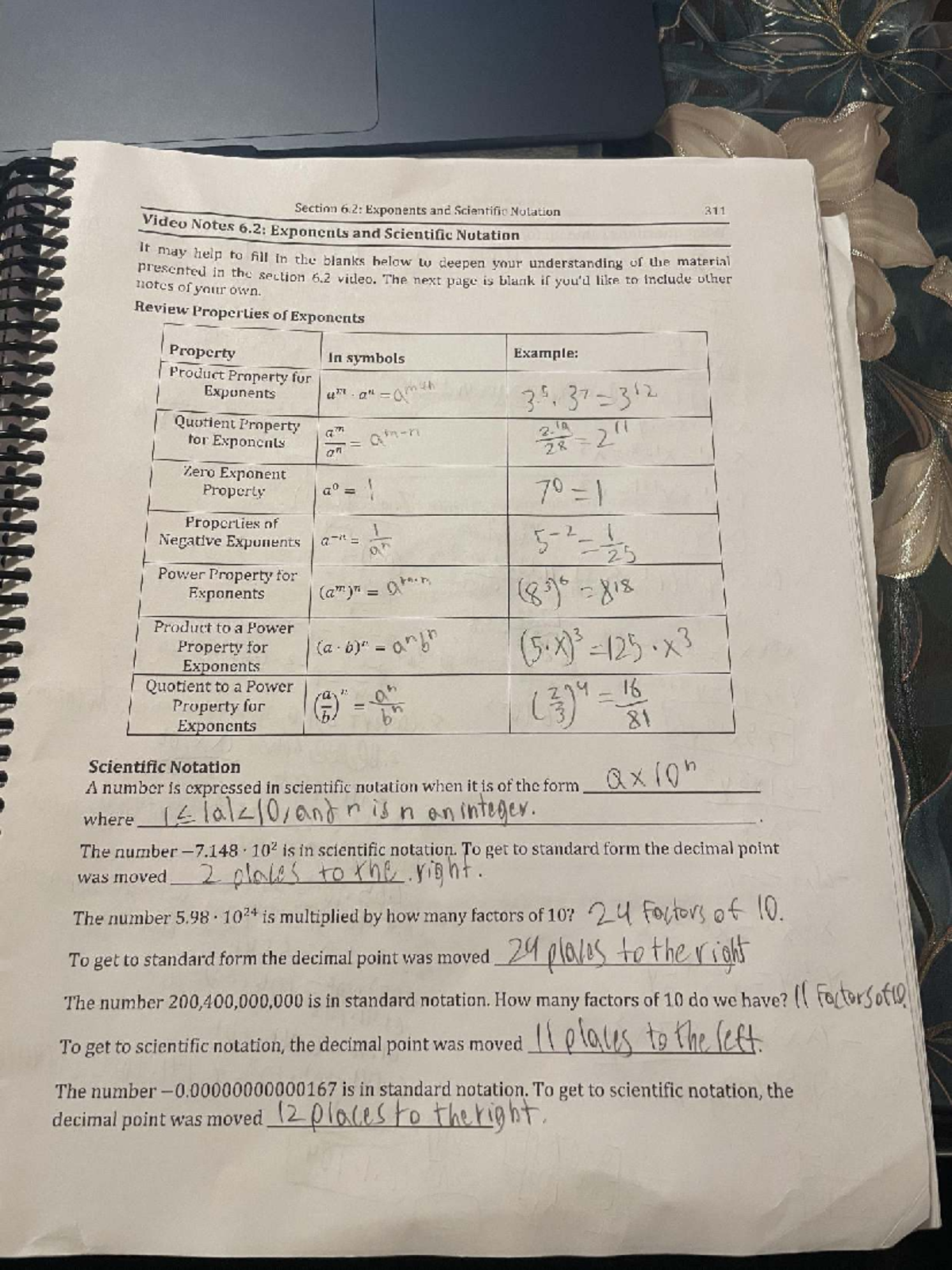 Comprehensive Study Guide for Course Code X: Final Exam on Exponents ...