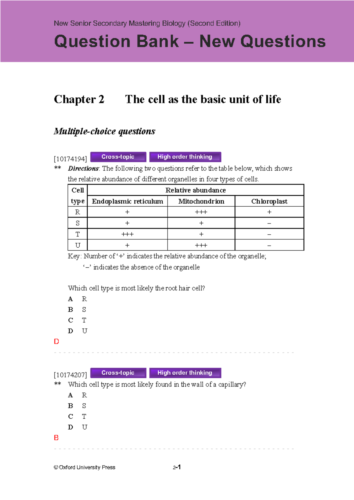 Question Bank 3: Mastering Biology (2nd Ed) – New Qs for Chapters 2-4 ...