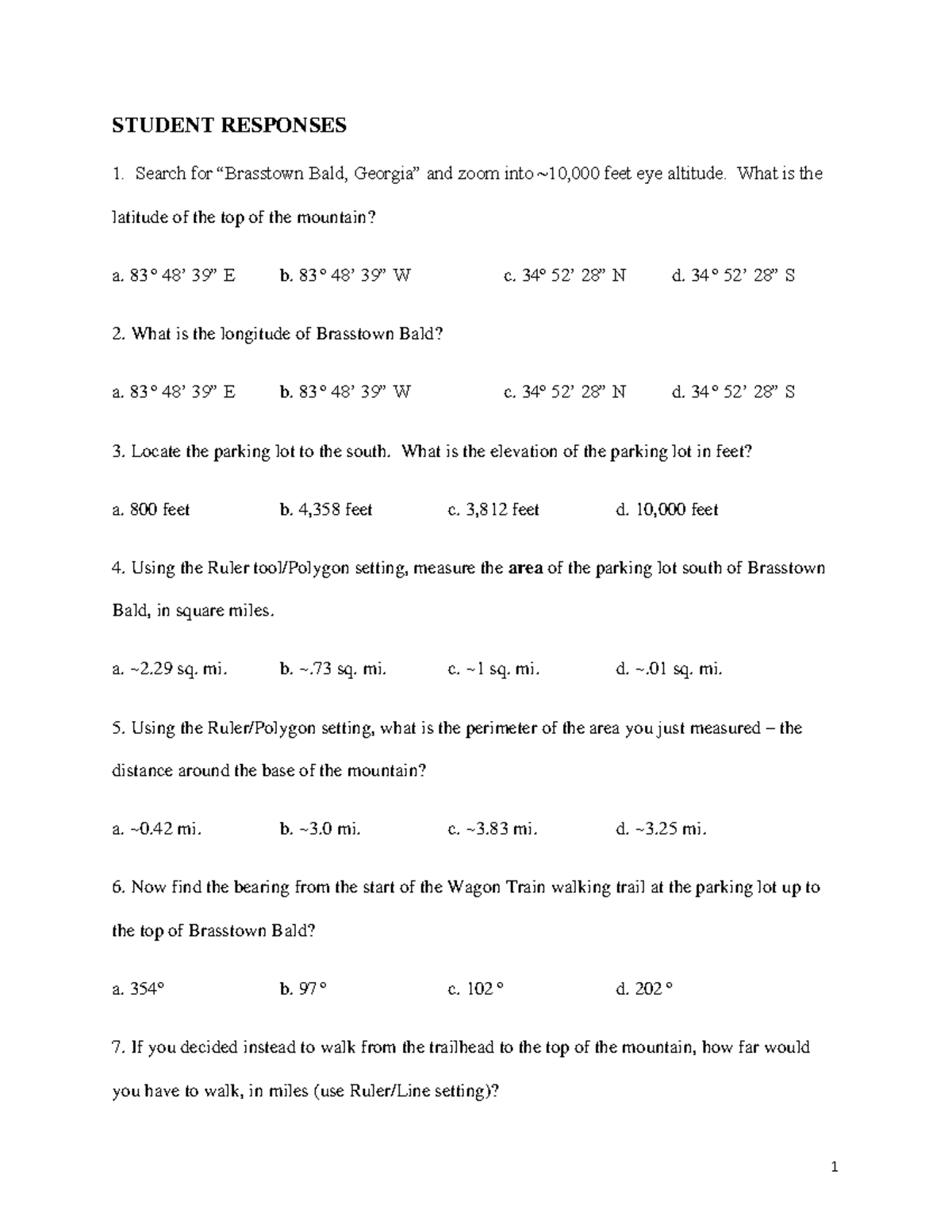 Unit 2 Lab: Student Response Sheet for Geography Questions - Studocu