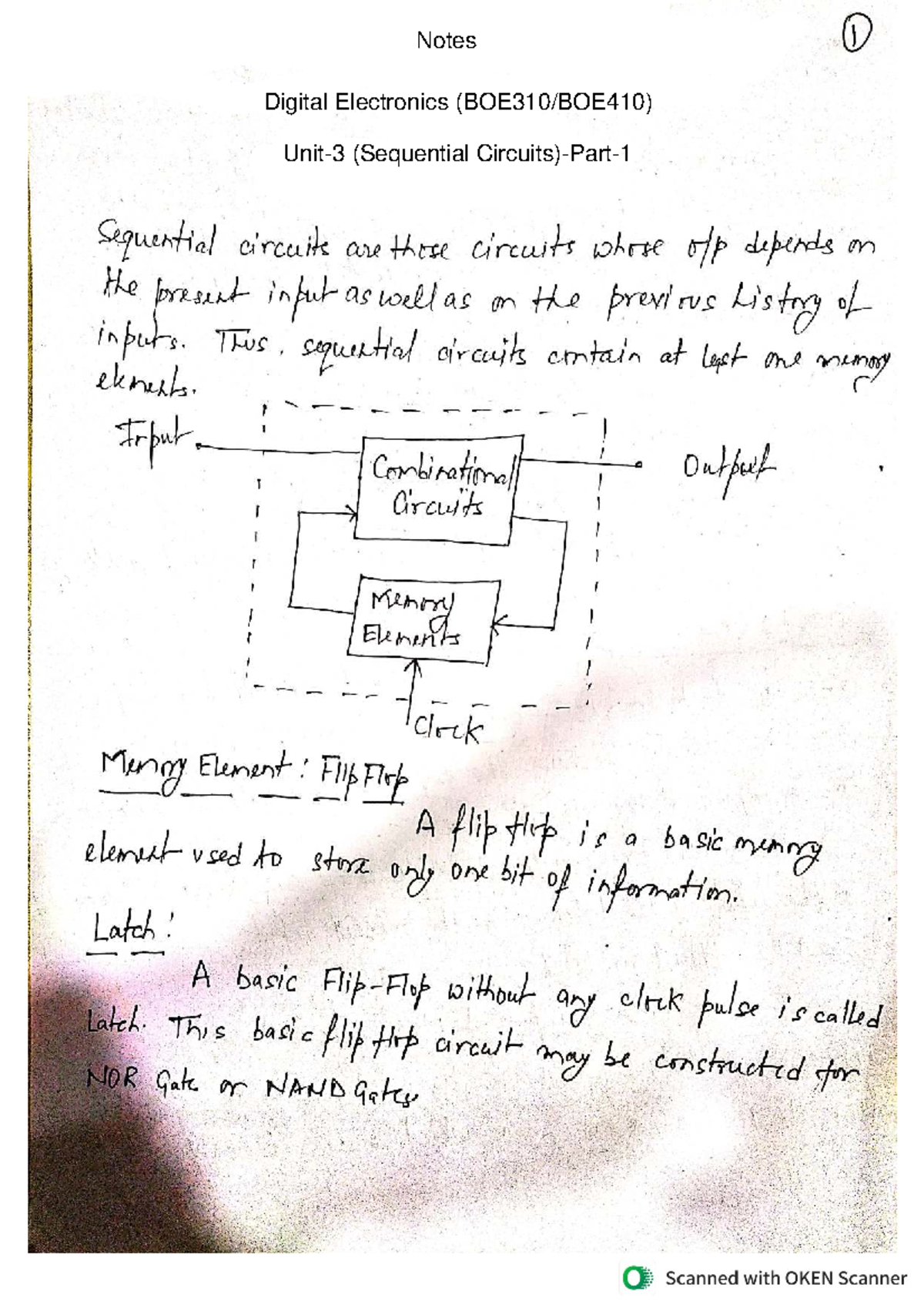 Notes DE BOE310 Unit-3 Part-1: Sequential Logic Design Concepts - Studocu