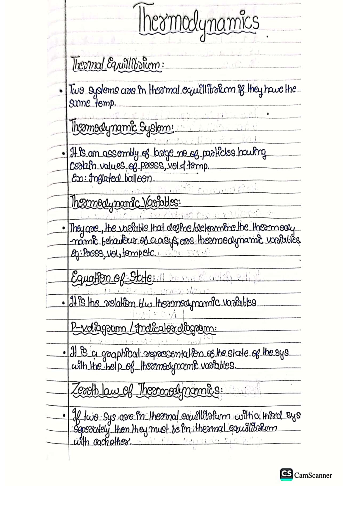 Thermodynamic Physics Notes: CS Concepts and Laws Explained - Studocu