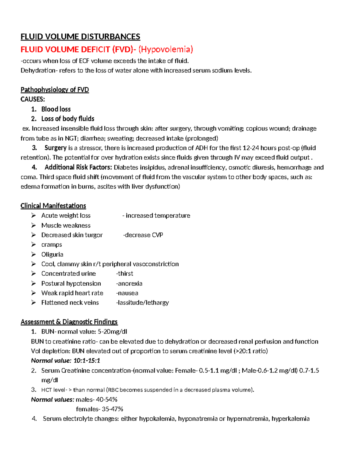 2 Fluid and Electrolytes - FLUID VOLUME DISTURBANCES FLUID VOLUME ...